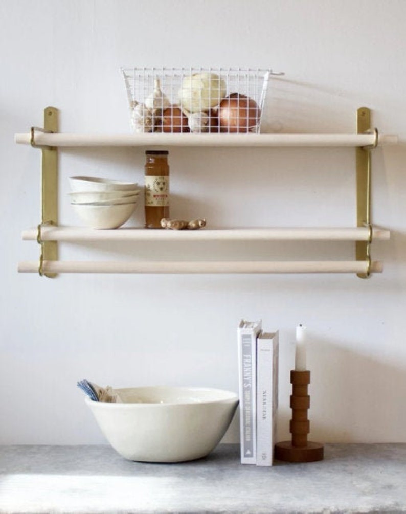 Set of 2 Solid Brass Artistic Brackets Modern DOUBLE Wall - Etsy