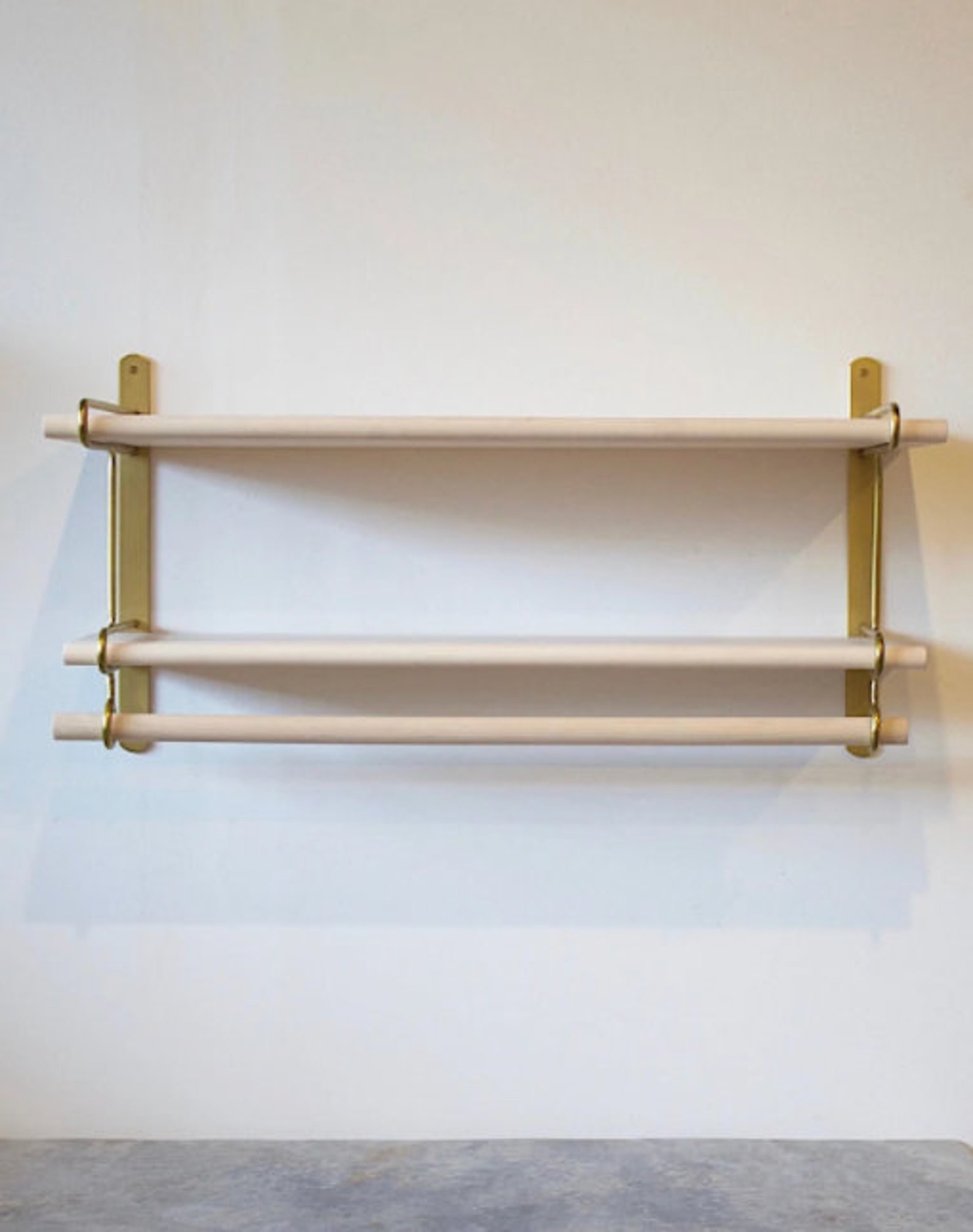 Set of 2 Solid Brass Artistic Brackets Modern DOUBLE Wall | Etsy