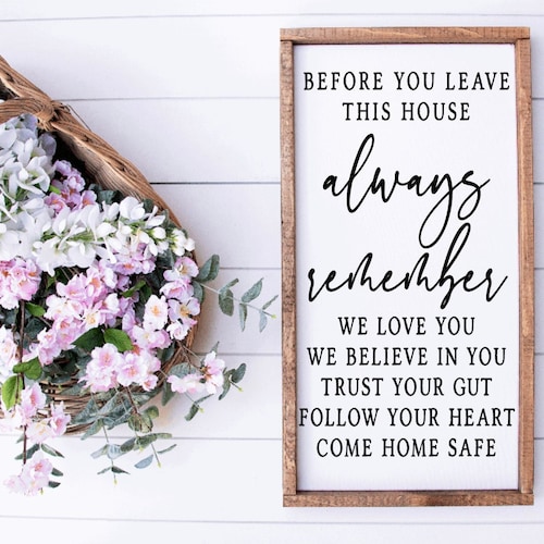 Before You Leave This Home Entryway Decor Sign for Kids - Etsy