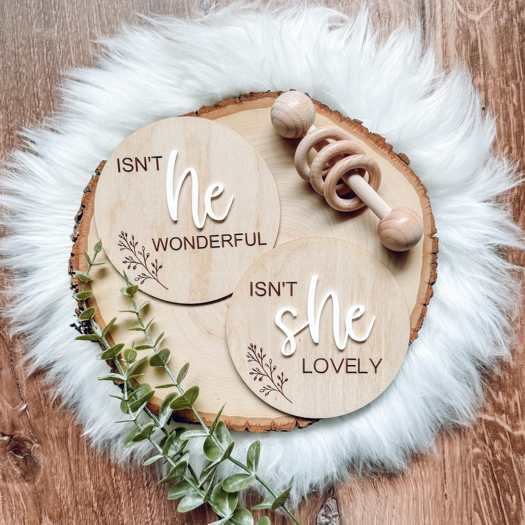 Isn't She Lovely Sign | Isn't He Wonderful Sign | Birth Announcement ...