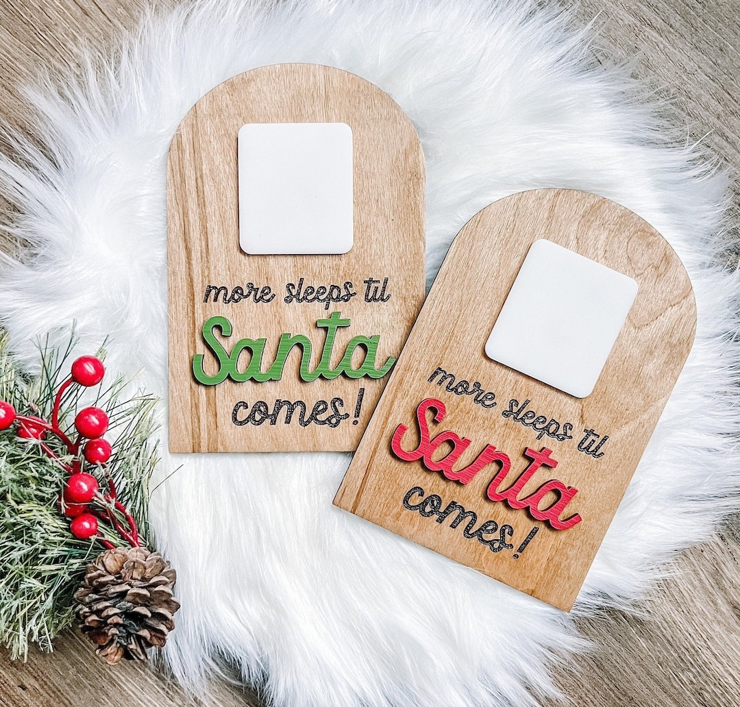 Christmas Countdown Calendar | Sleeps Until Santa Sign | Erasable ...
