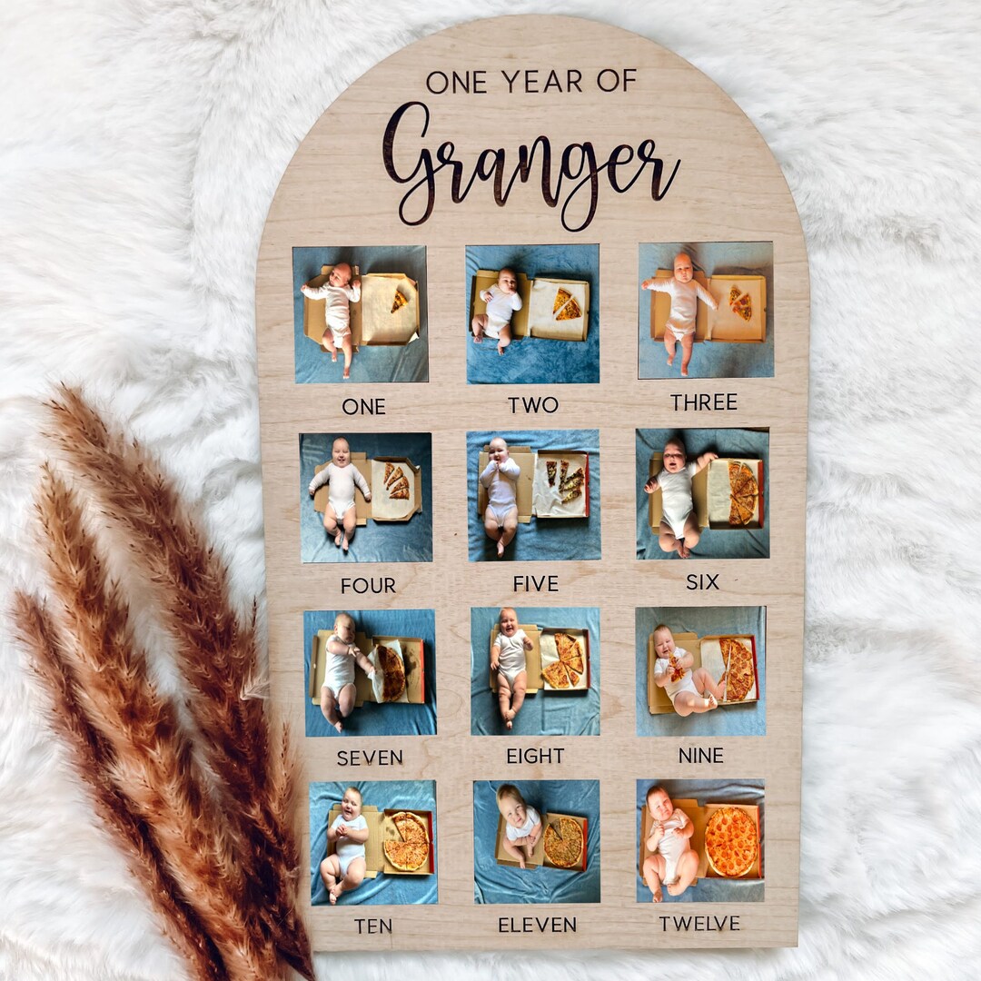 Personalized First Year Photo Board | First Birthday Photo Board ...