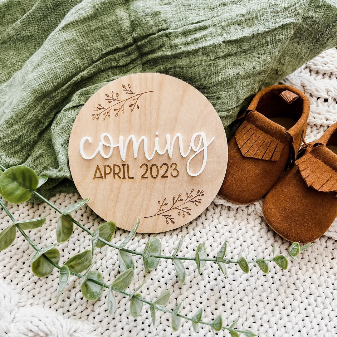 Personalized Pregnancy Announcement Sign | Coming Soon With Due Date ...