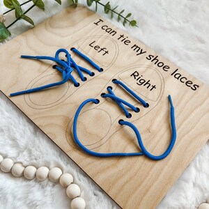 Shoe Lacing Board | Wooden Shoe Lace Board | I Can Tie My Shoes Board ...