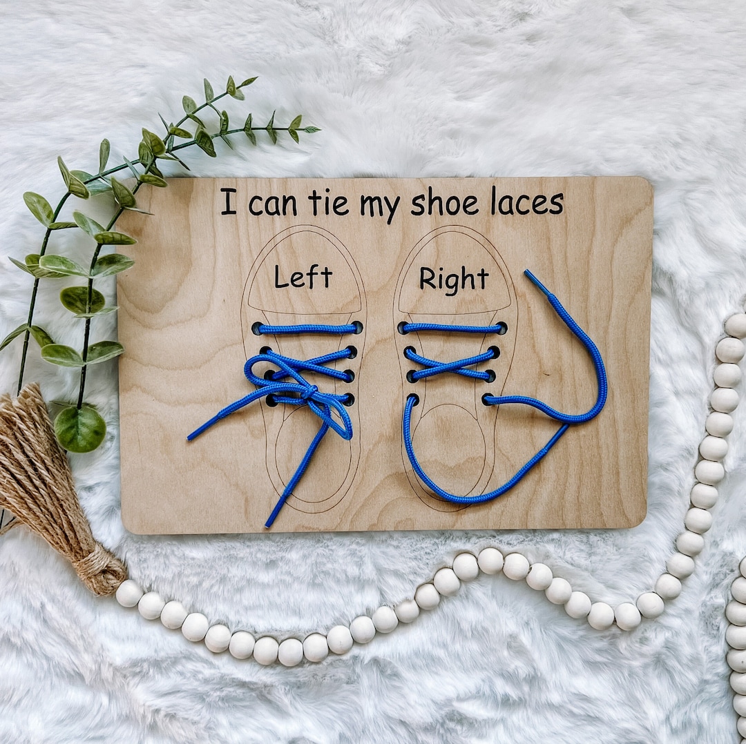 Shoe Lacing Board | Wooden Shoe Lace Board | I Can Tie My Shoes Board ...