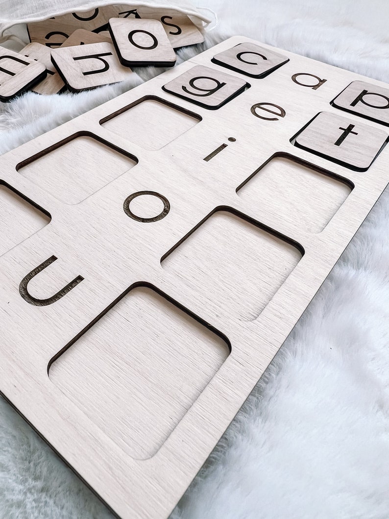 Wooden CVC Board Wood Word Learning Board Vowel Board - Etsy