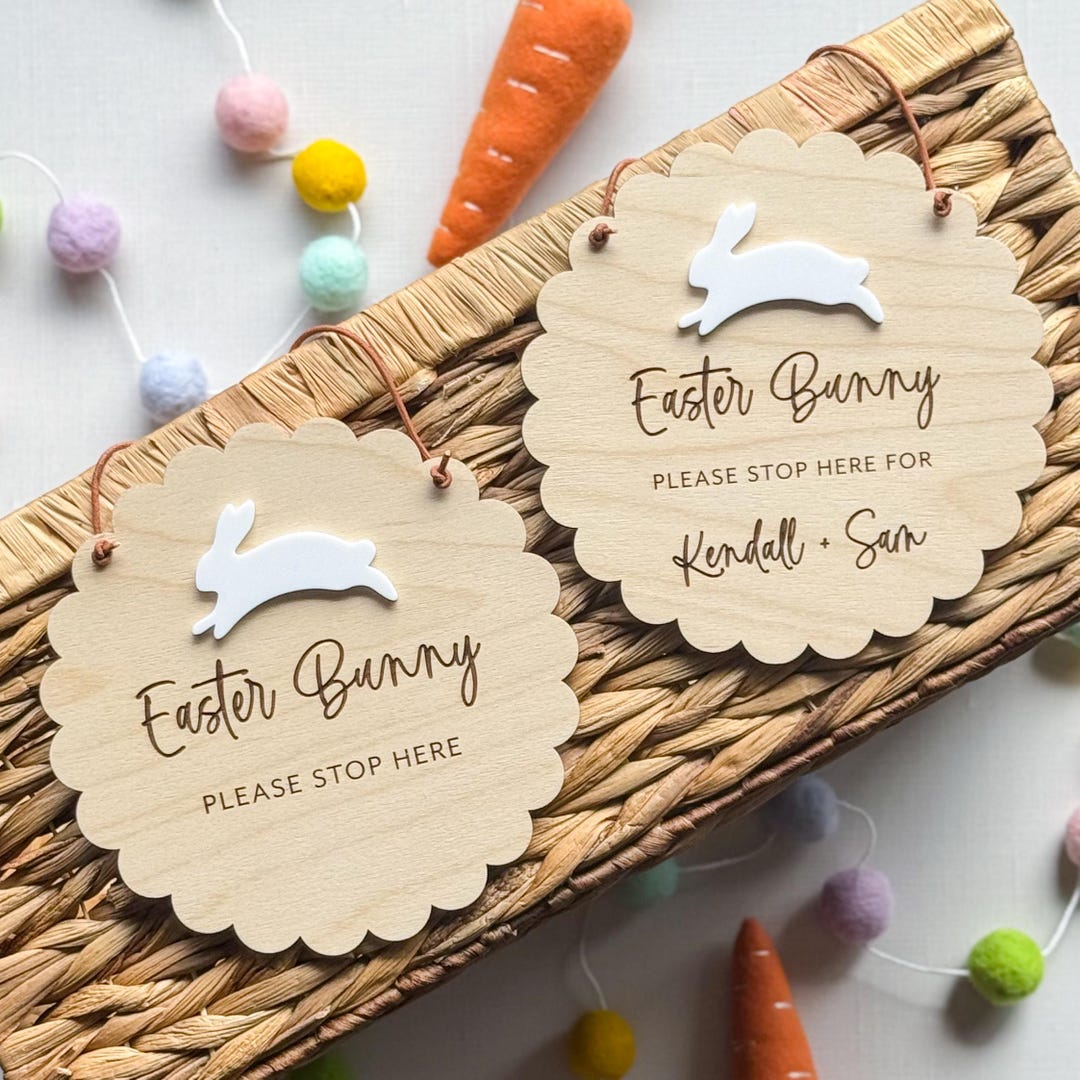 Personalized Easter Bunny Please Stop Here Sign | Please Stop Here ...