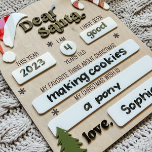 Dear Santa Christmas Board | Christmas Wish Sign | Reusable Dear Santa ...