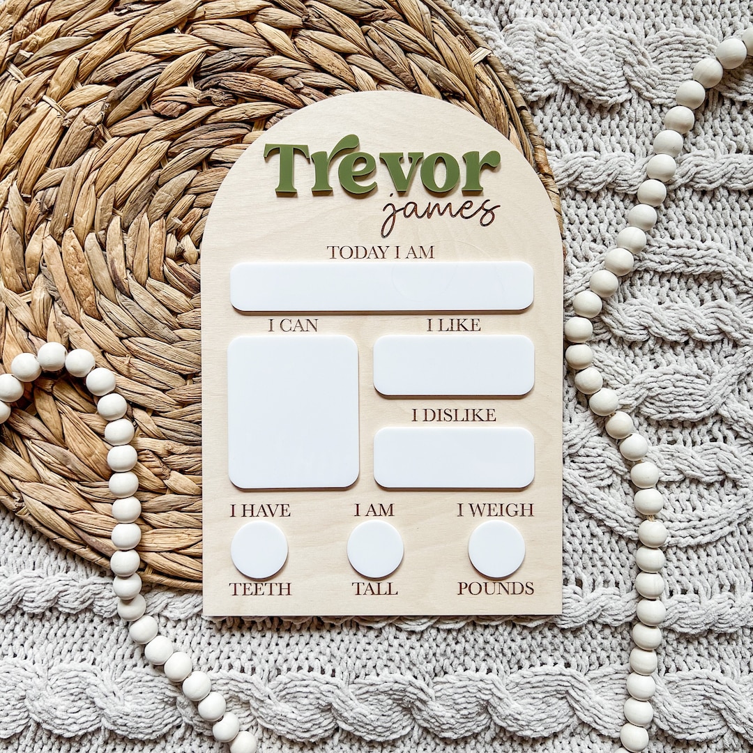 Personalized Monthly Milestone Card | Reusable Milestone Sign | Dry ...