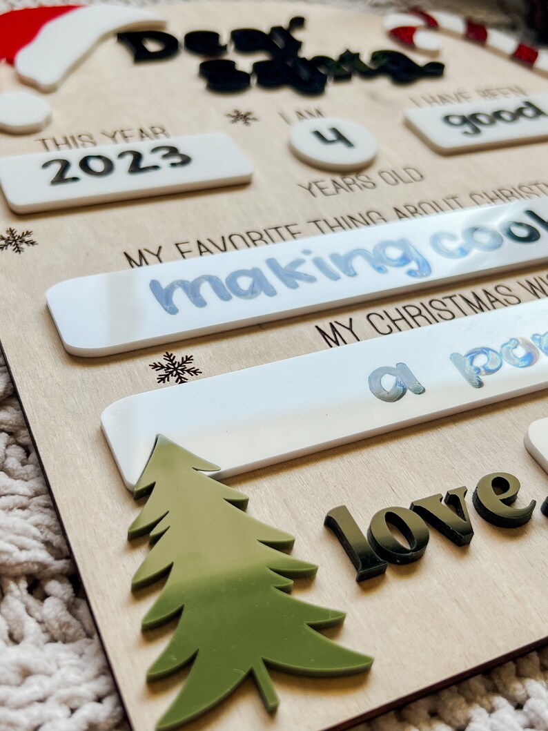 Dear Santa Christmas Board | Christmas Wish Sign | Reusable Dear Santa ...