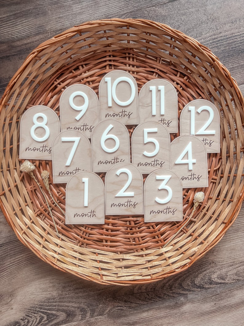 Arched Baby Milestones Markers | Wooden Baby Milestones | Acrylic ...
