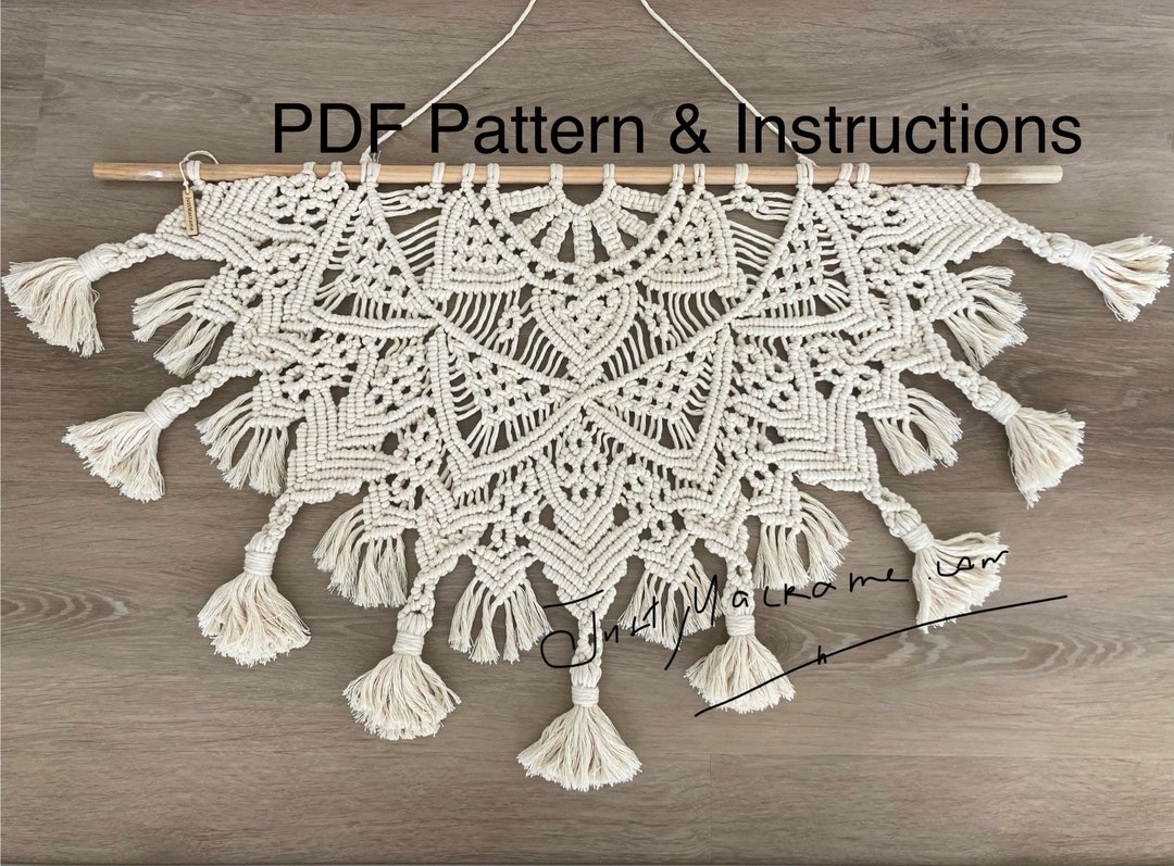 PDF Pattern - New Pattern LARGE Macrame Half Circle Macrame English ...