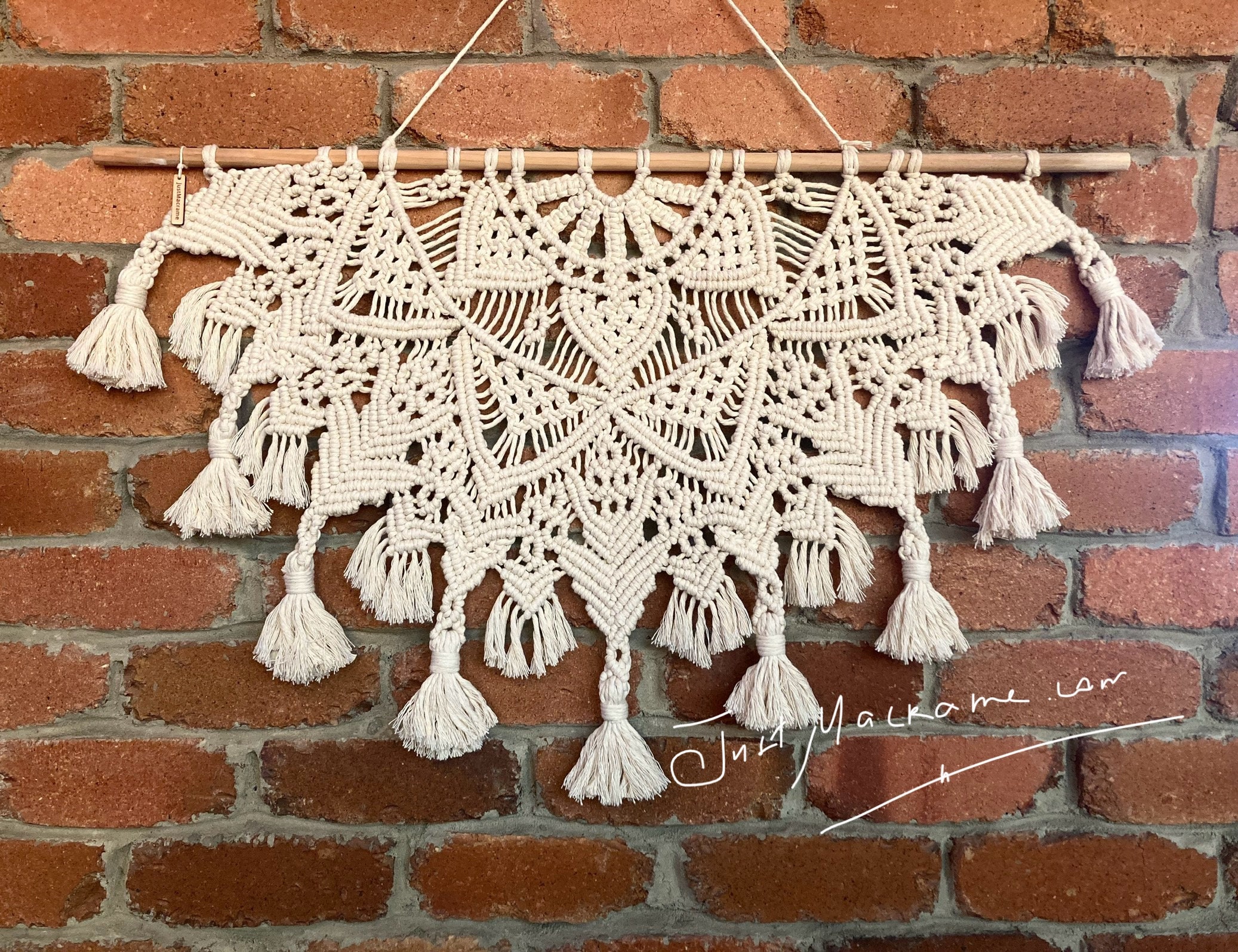 PDF Pattern - New Pattern LARGE Macrame Half Circle Macrame English ...