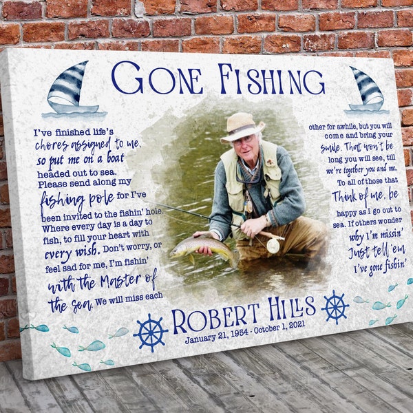 Gone Fishing Funeral Poem - Etsy