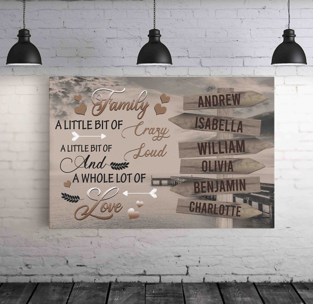 Personalized Street Sign Multi Name Canvas Boardwalk Family Name