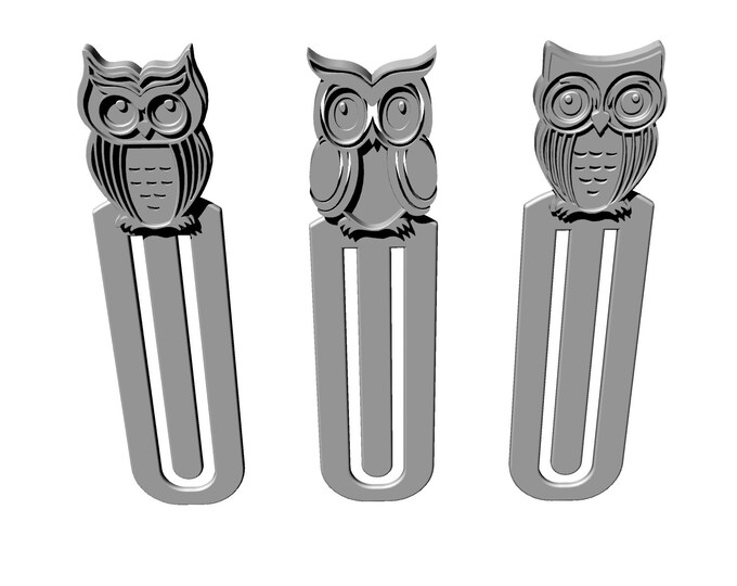 3D Printable STL File Owl Bookmark Paperclip Style Home Office Book ...