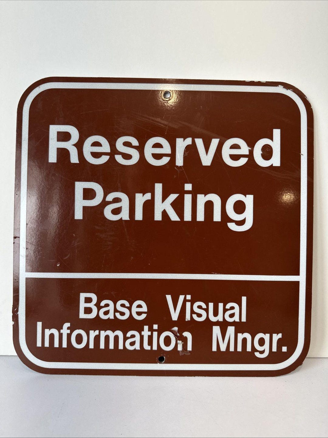 Vintage 12 X 12 Inch Reserved Parking Base Visual Information Manager ...