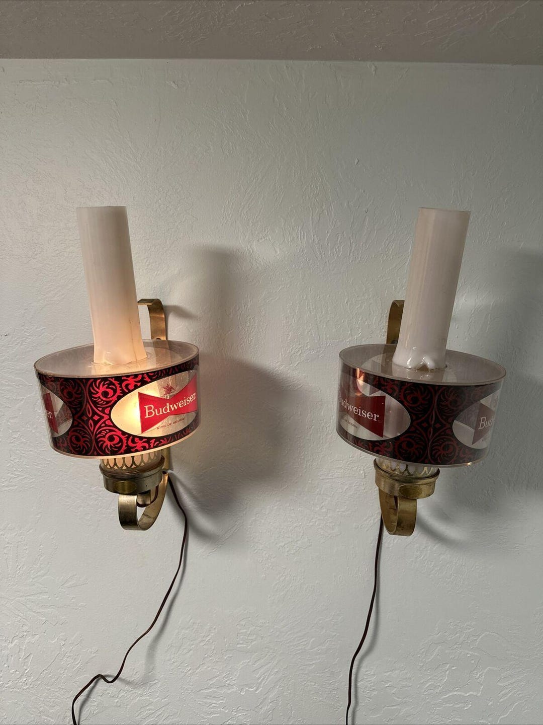 Vintage Budweiser King of Beers Plastic Wall Sconce Lamp Lantern Light ...