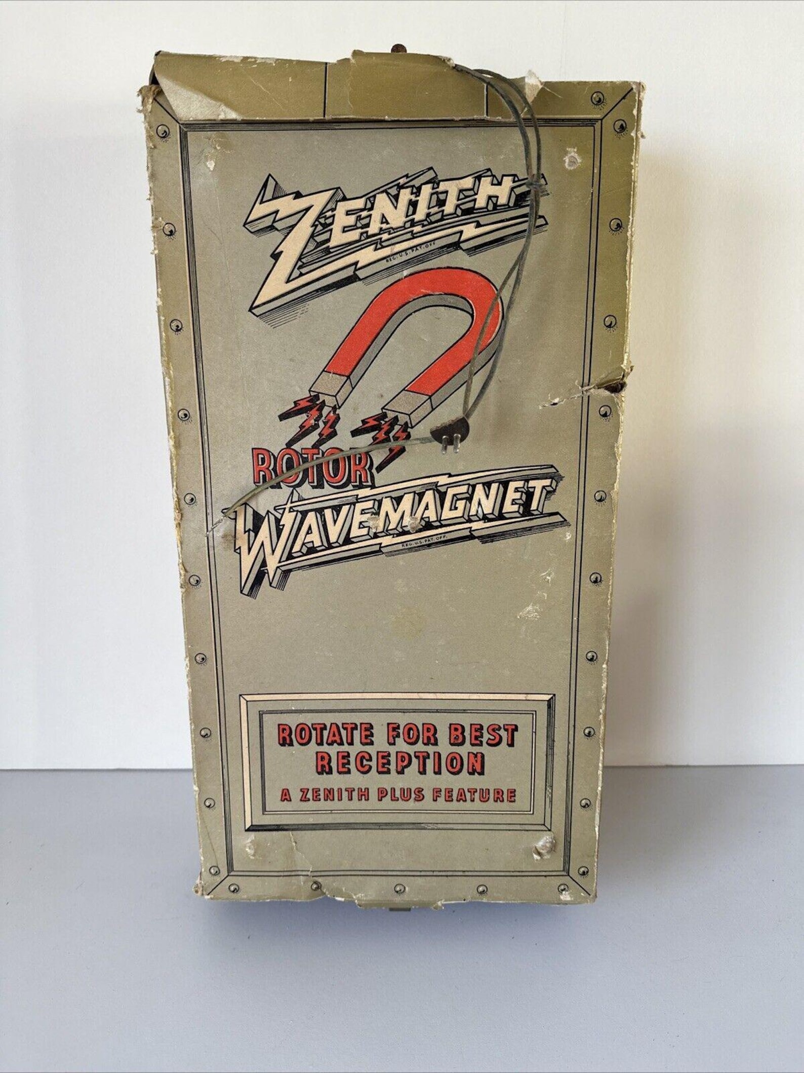 Vintage ZENITH Radio Upright Tube Radio Rotor WAVE MAGNET Antenna Great ...