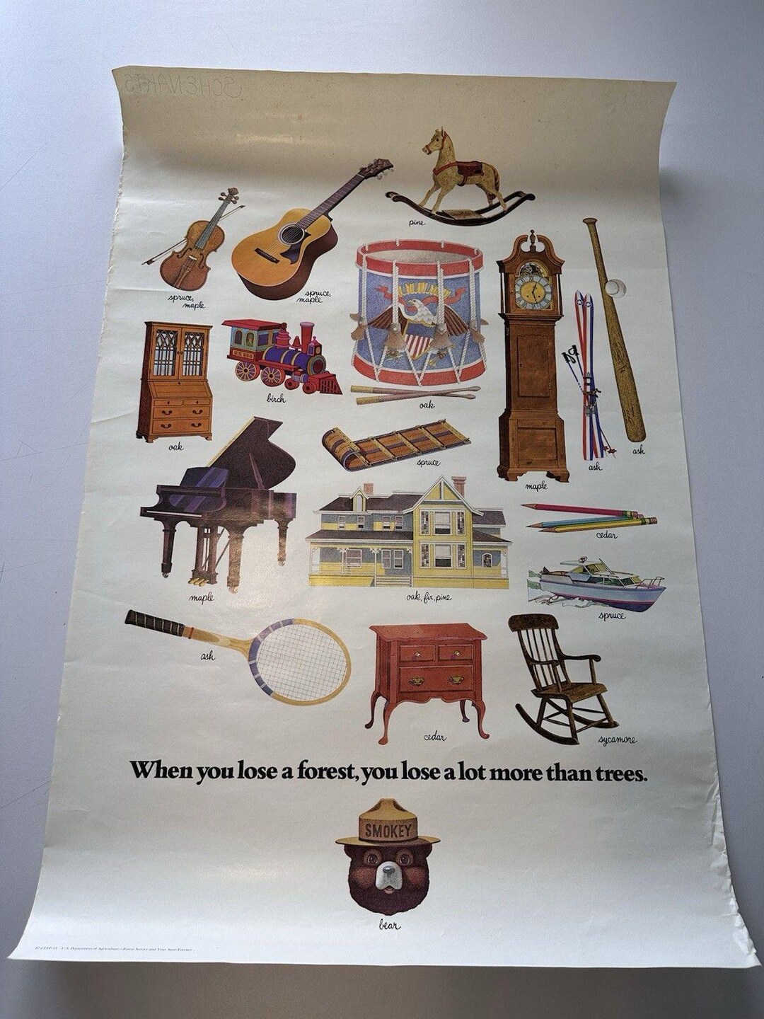 Vintage Smokey the Bear USDA Educational Forest Service Furniture ...