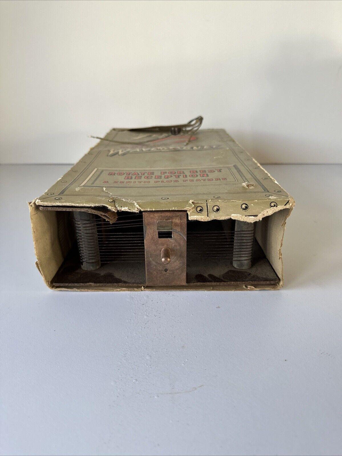 Vintage ZENITH Radio Upright Tube Radio Rotor WAVE MAGNET Antenna Great ...