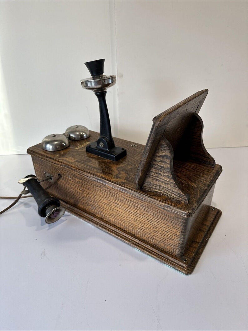 Antique Western Electric Oak Wood Hand Crank Wall Mount Telephone 317R ...