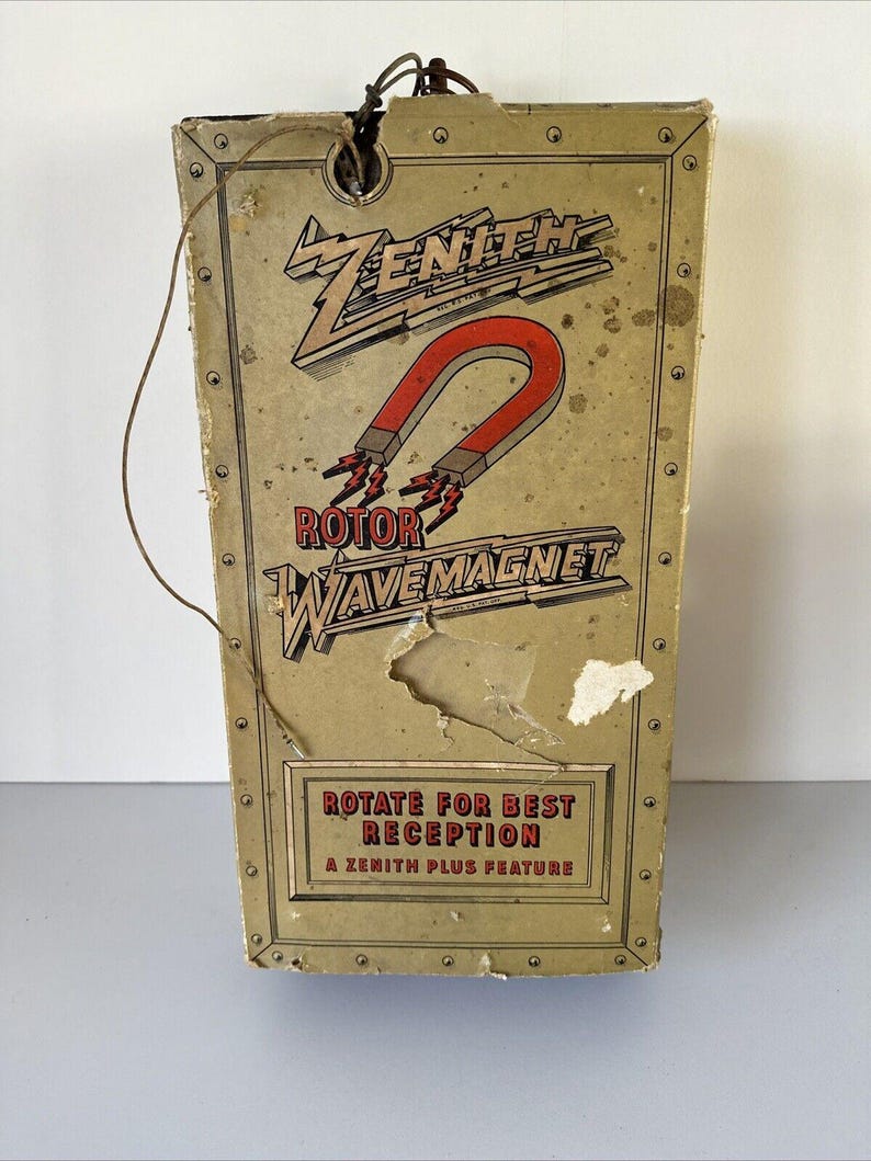 Vintage ZENITH Radio Upright Tube Radio Rotor WAVE MAGNET Antenna Great ...