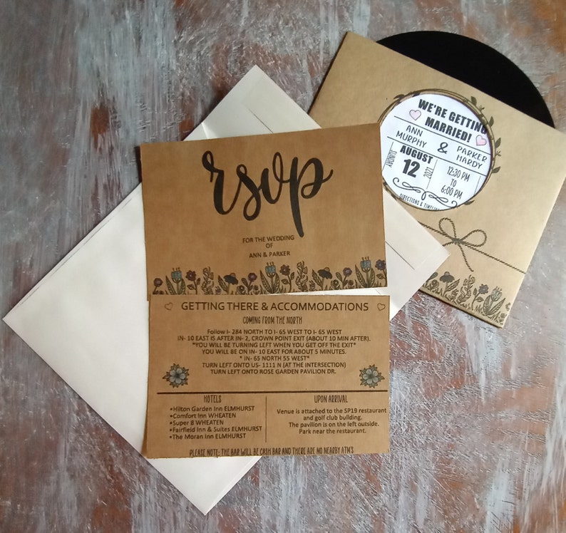 Wedding Invitations- 45RPM Record Vinyl Invitation- Vinyl Invite ...