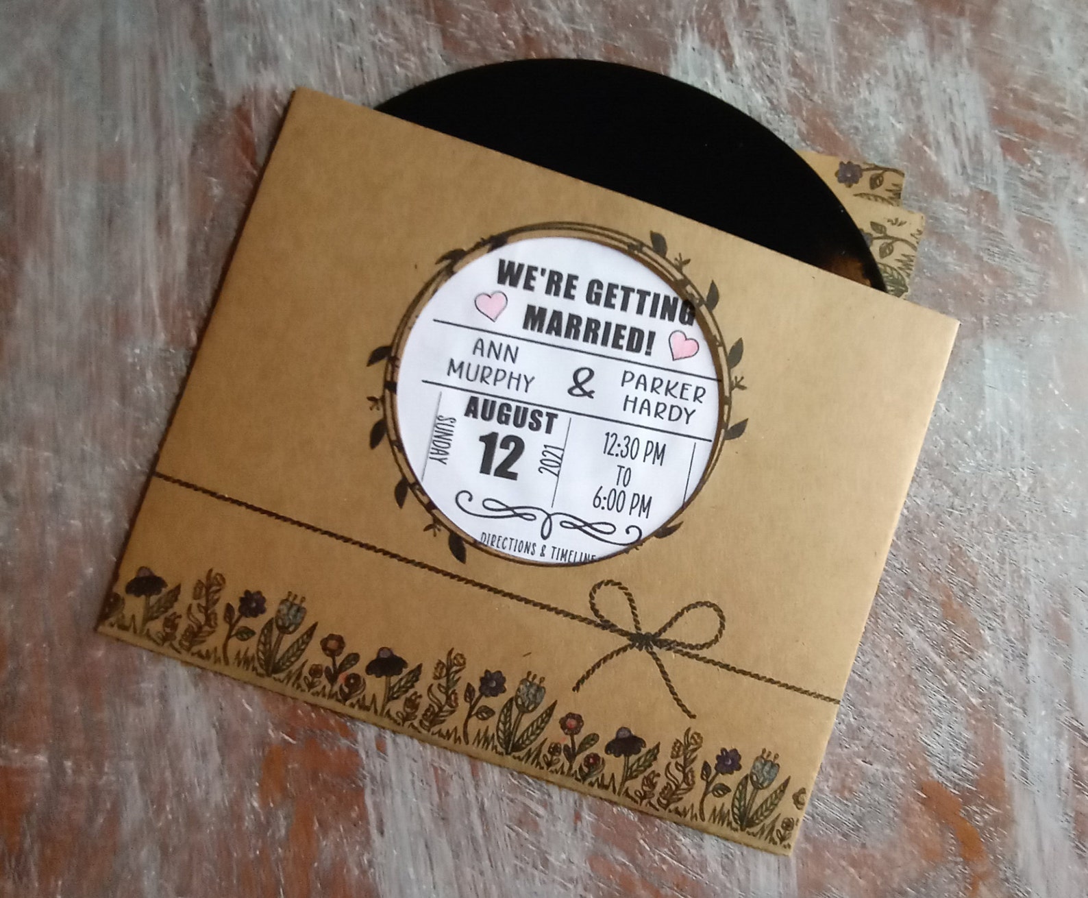 Wedding Invitations- 45RPM Record Vinyl Invitation- Vinyl Invite ...