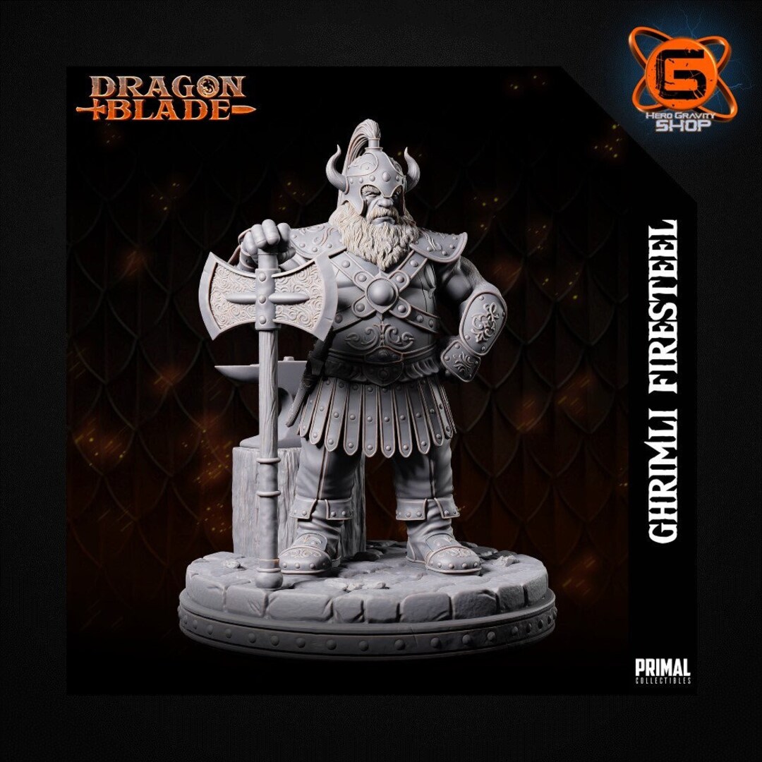 Ghrimli Firesteel Dwarf by Primal Collectibles Dnd 3D Printed Tabletop ...