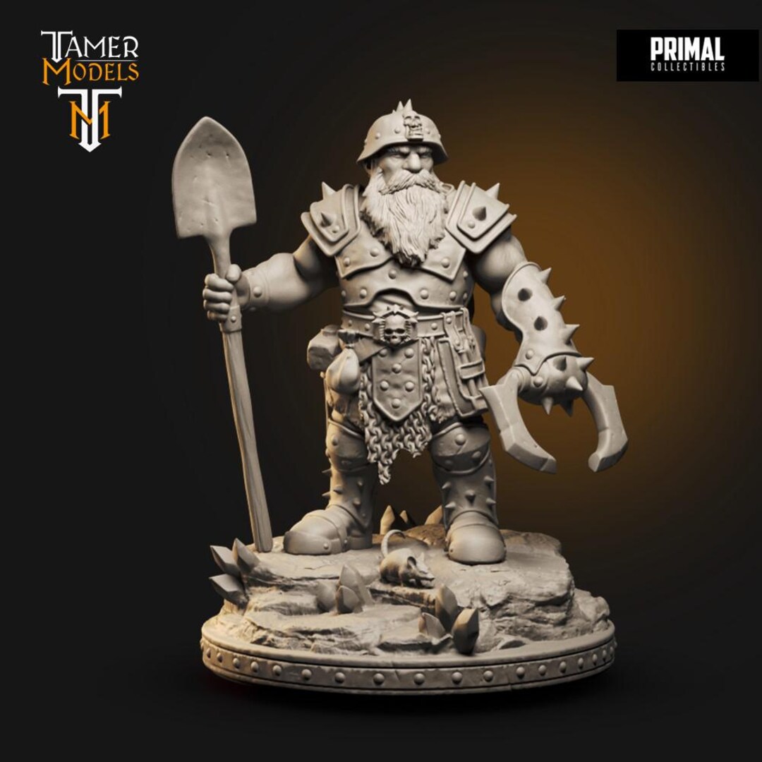 Dwarf Miner Murgrum by Primal Collectibles Dnd 3D Printed Tabletop ...