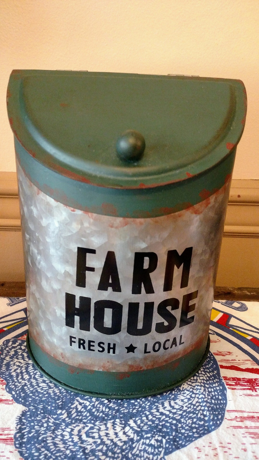 Metal Farmhouse Container, Storage, Farmhouse, Country, Wall Decor ...