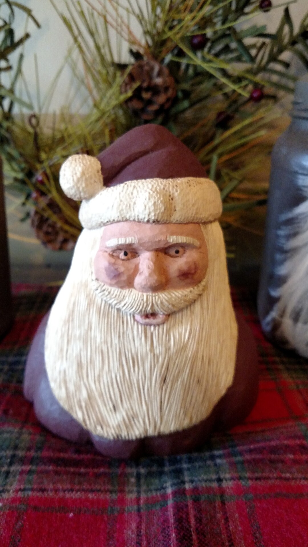 Vintage Chalkware Santa Bust by Chestnut Lane Creations, Collectible ...