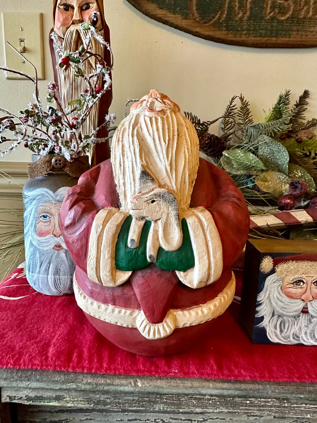 Vintage Resin Santa, 90s, Collectible, Christmas, Holidays - Etsy