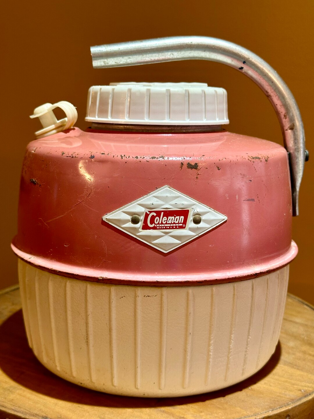 Vintage Coleman Diamond Pink and White Gallon Thermal Jug, 60s ...