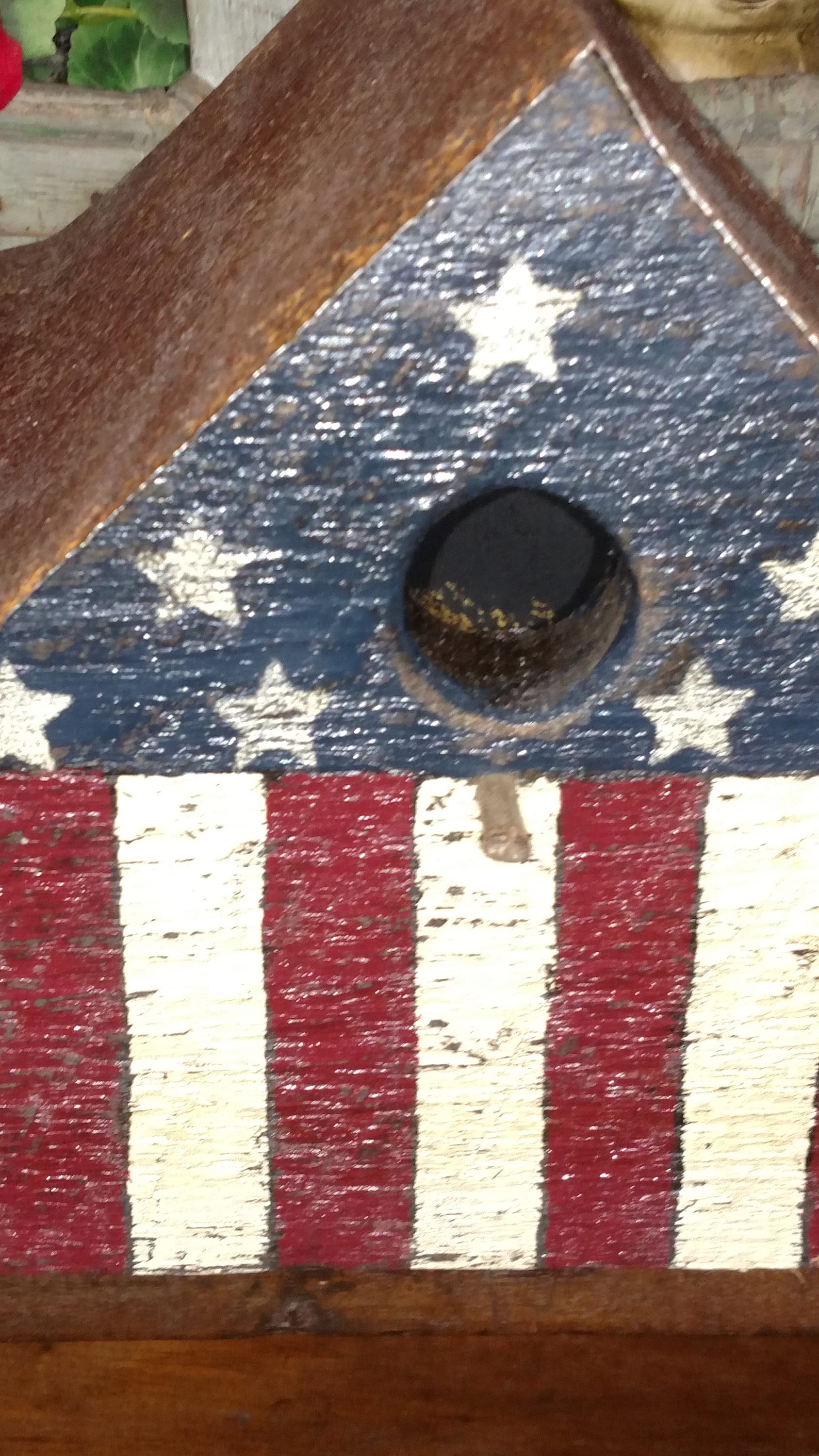 Rustic Americana Birdhouse Made From Barn Wood Tin Top - Etsy