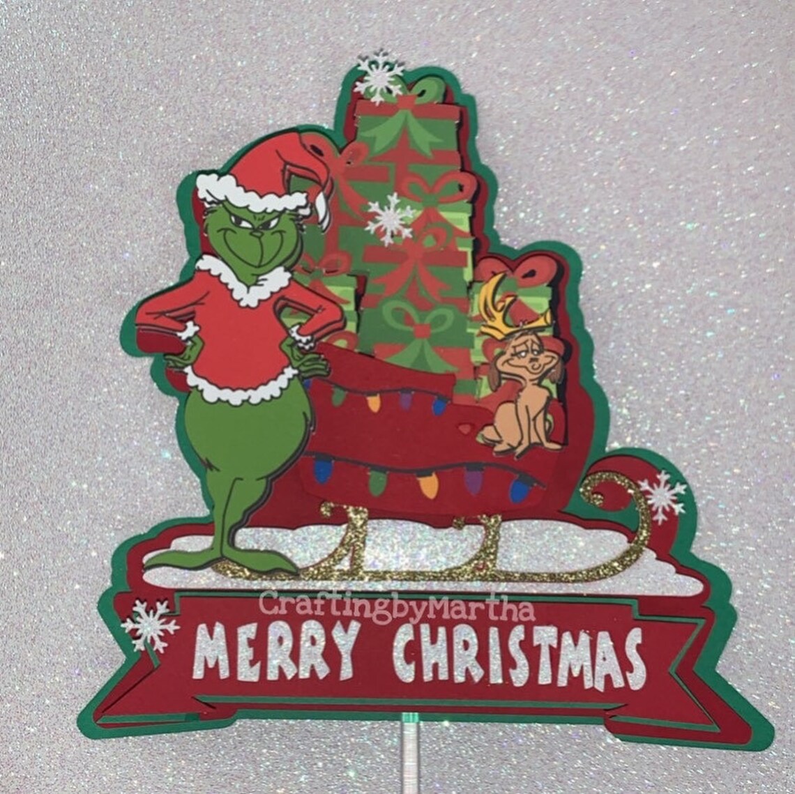 The Grinch Cake Topper, the Grinch and Max, Grinch Theme Party ...