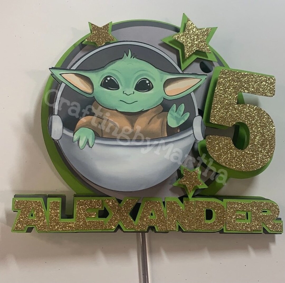 Baby Yoda Inspired Cake Topper, Baby Yoda Party, the Mandalorian, Star ...