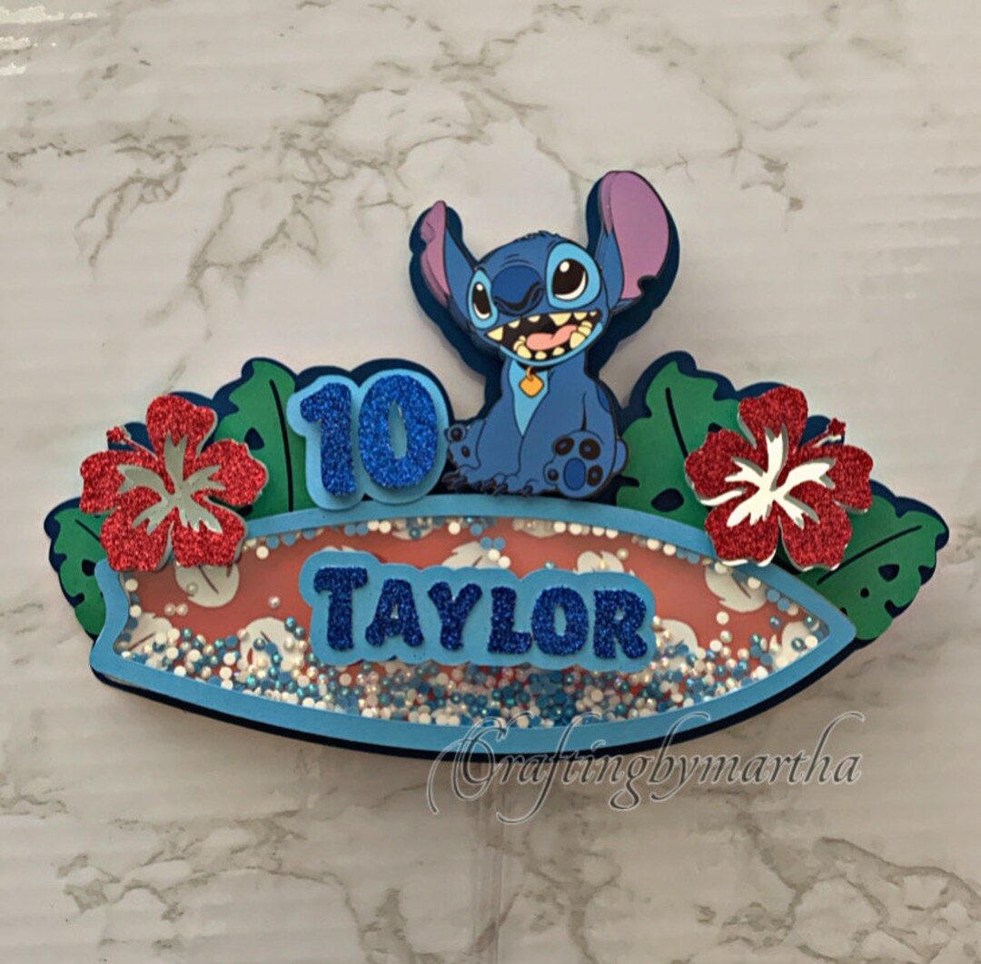 Stitch Cake Topper, Stitch Cake Topper Shaker, Stitch Party, Hawaiian ...
