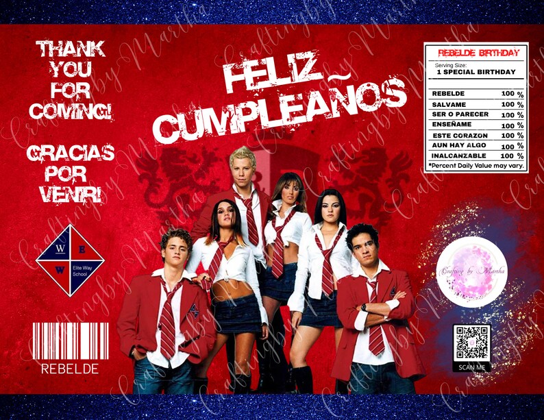 Rebelde Chip Bag Rebelde Party Favorsprinted RBD Party RBD - Etsy