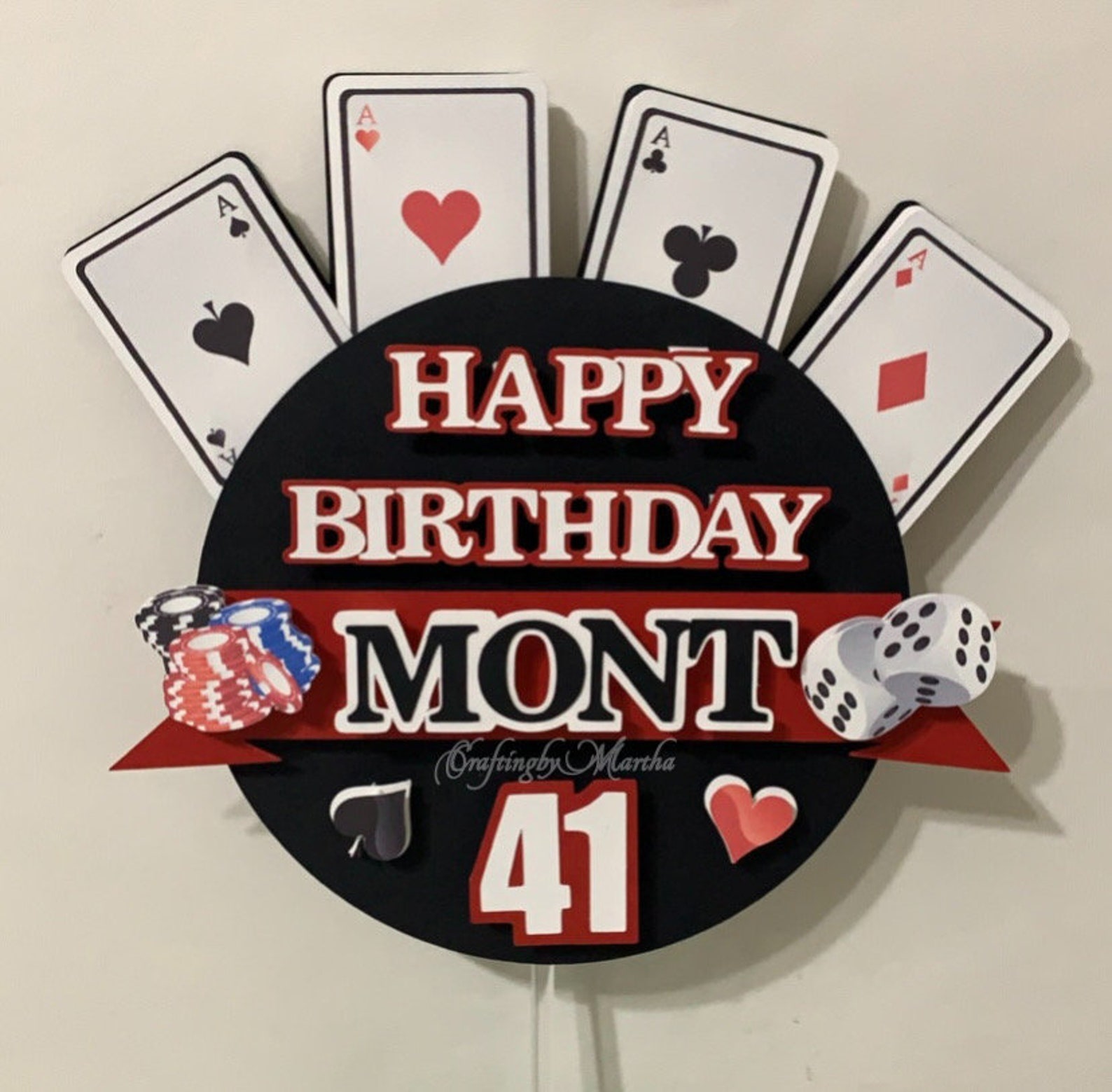Poker Night Cake Topper, Poker Theme Party - Etsy