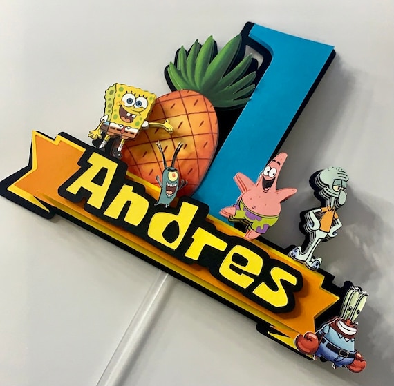 Spongebob Birthday Cake Topper Cake Topper Spongebob Party - Etsy