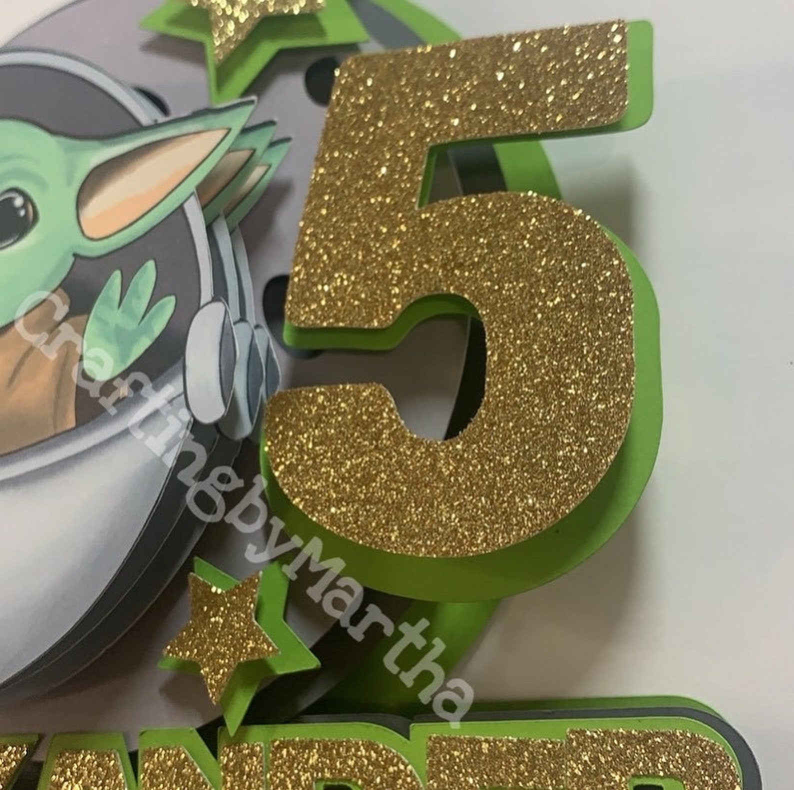 Baby Yoda Inspired Cake Topper Baby Yoda Party the - Etsy