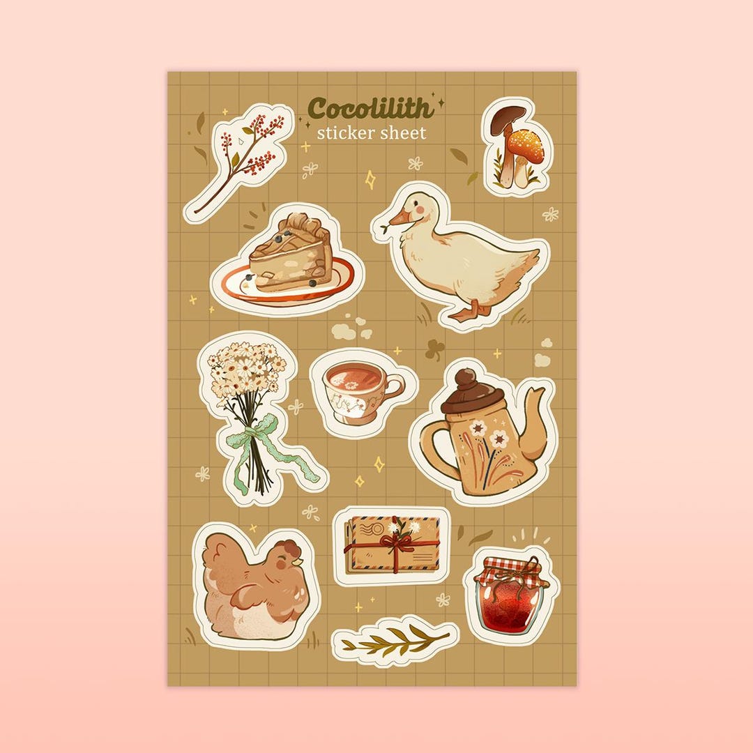 COTTAGECORE STICKER SHEET/ Illustration, Cottagecore, Stationary ...