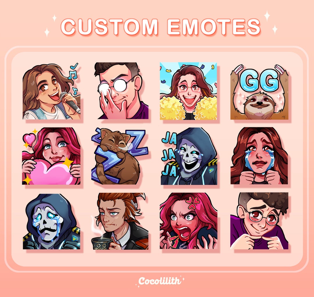 CUSTOM EMOTE COMMISSION / Twitch Discord Youtube Emotes, Custom Design ...
