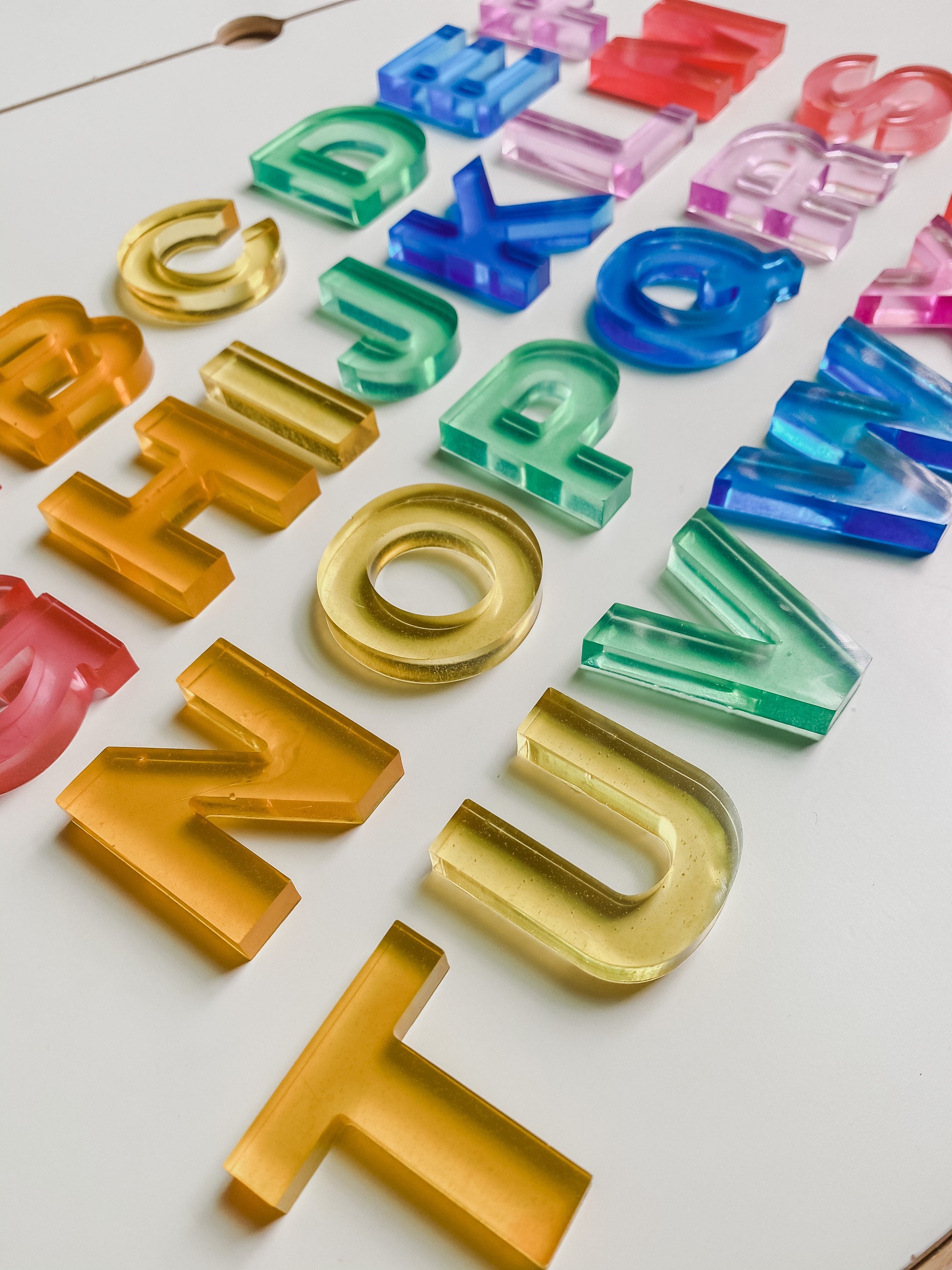 Resin Alphabet Set | Uppercase Alphabet Set | Rainbow Set | Learning ...