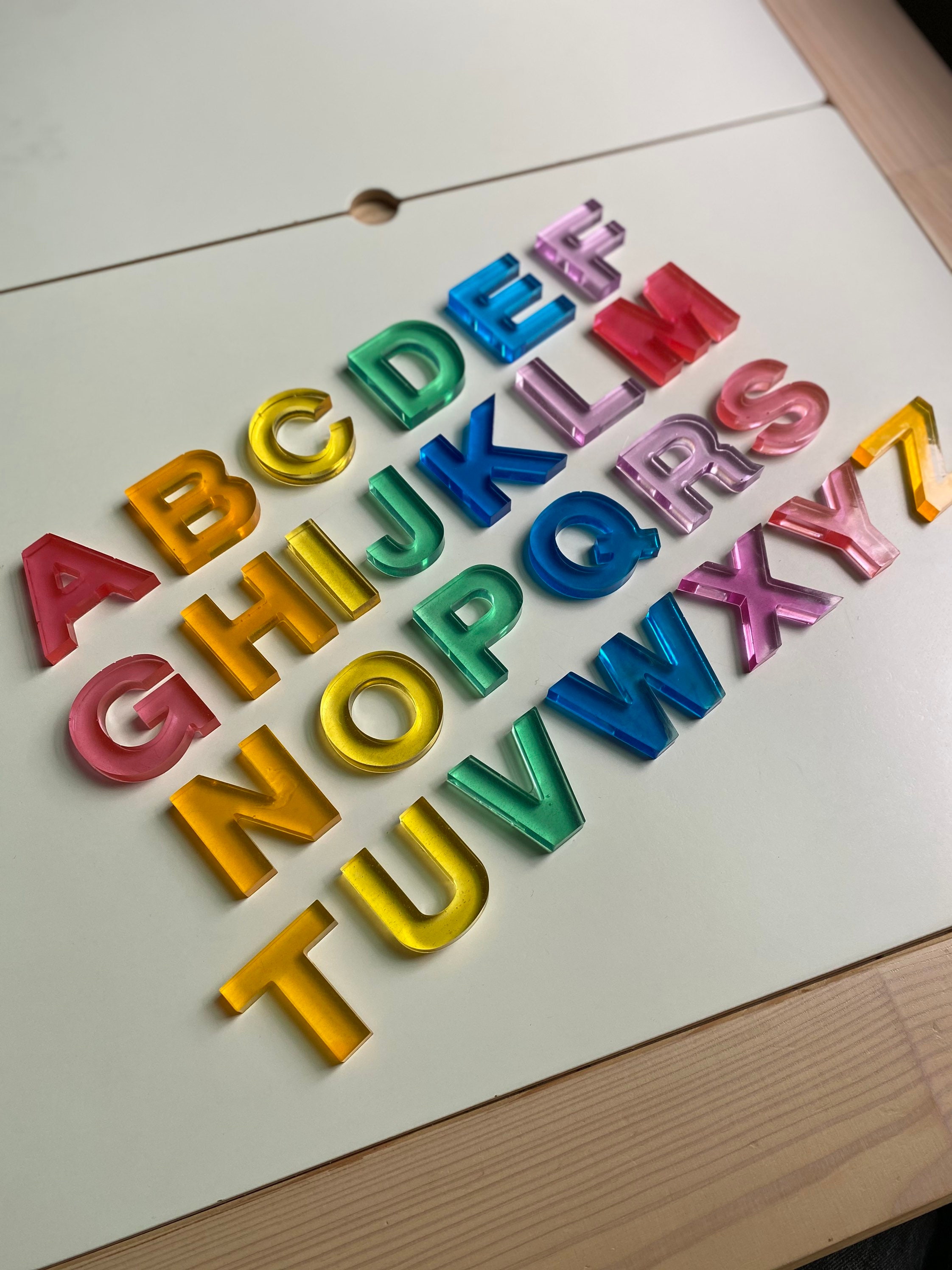 Resin Alphabet Set Uppercase Alphabet Set Rainbow Set | Etsy