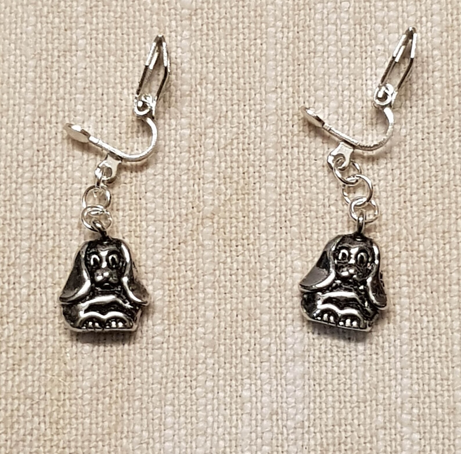 Ear Clips Small Dog Clip Beagle, Sitting Beagle, Earrings Funny Dog ...