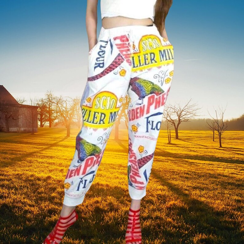 Retro Charm: Roller Mills Flour Sack Pants With Vintage Flair - Etsy