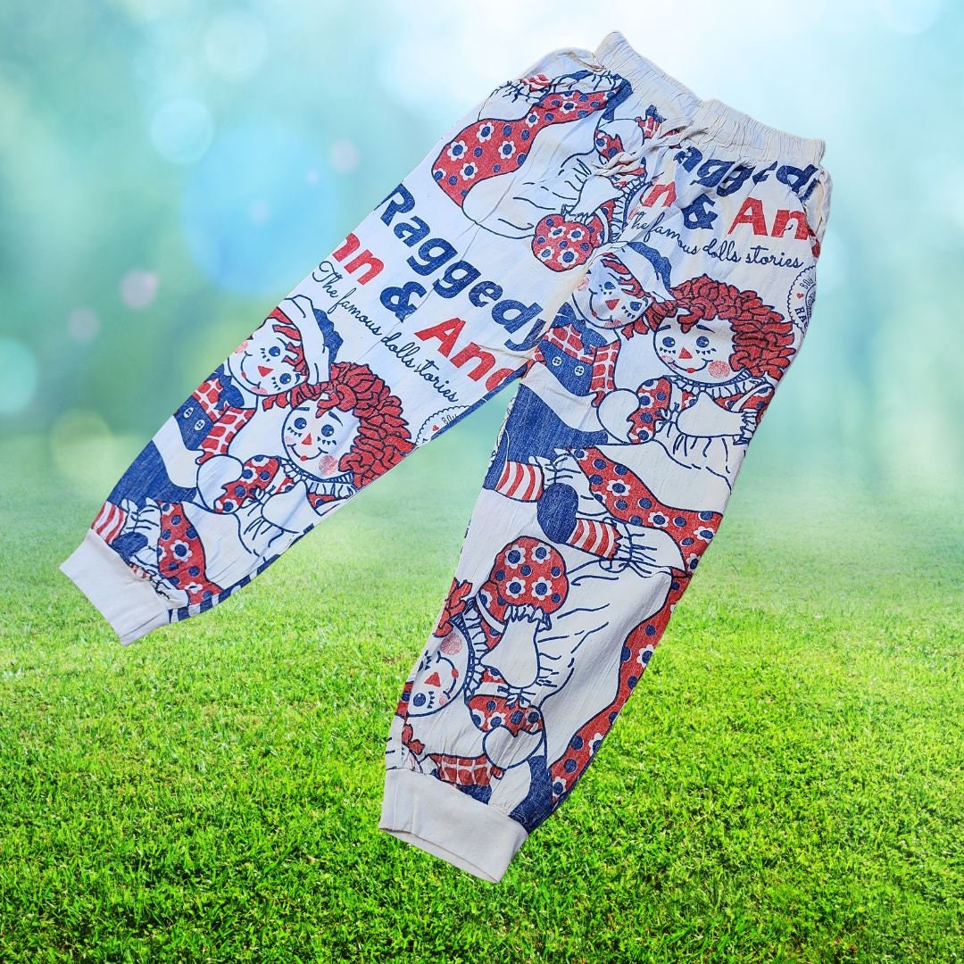 Retro Charm: Raggedy Ann & Andy Cotton Rice Sack Pants With Vintage ...